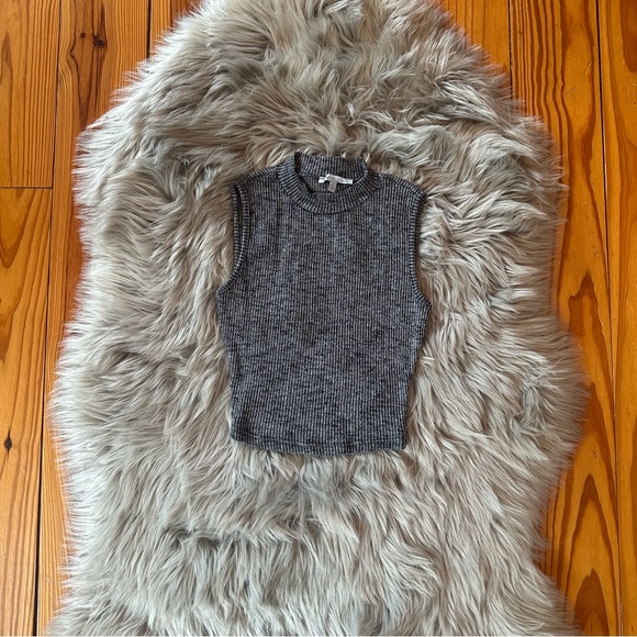 Charlotte Russe | Tops | Pewter Highneck Ribbed Crop Tank | Poshmark